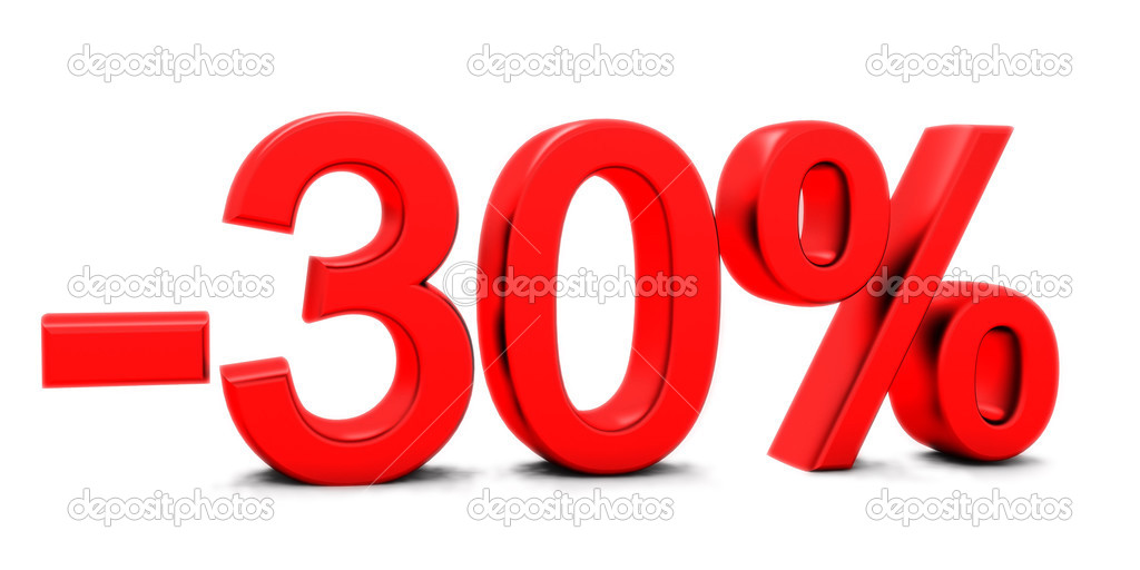 3D rendering of a 30 per cent in red letters Stock Photo by ©titov 23368326