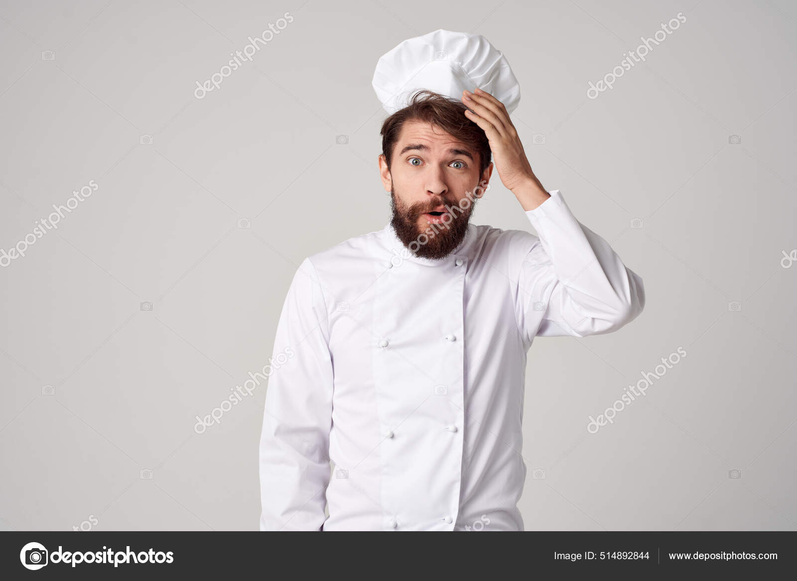 Man restaurant service Professional hand gesture light background ...