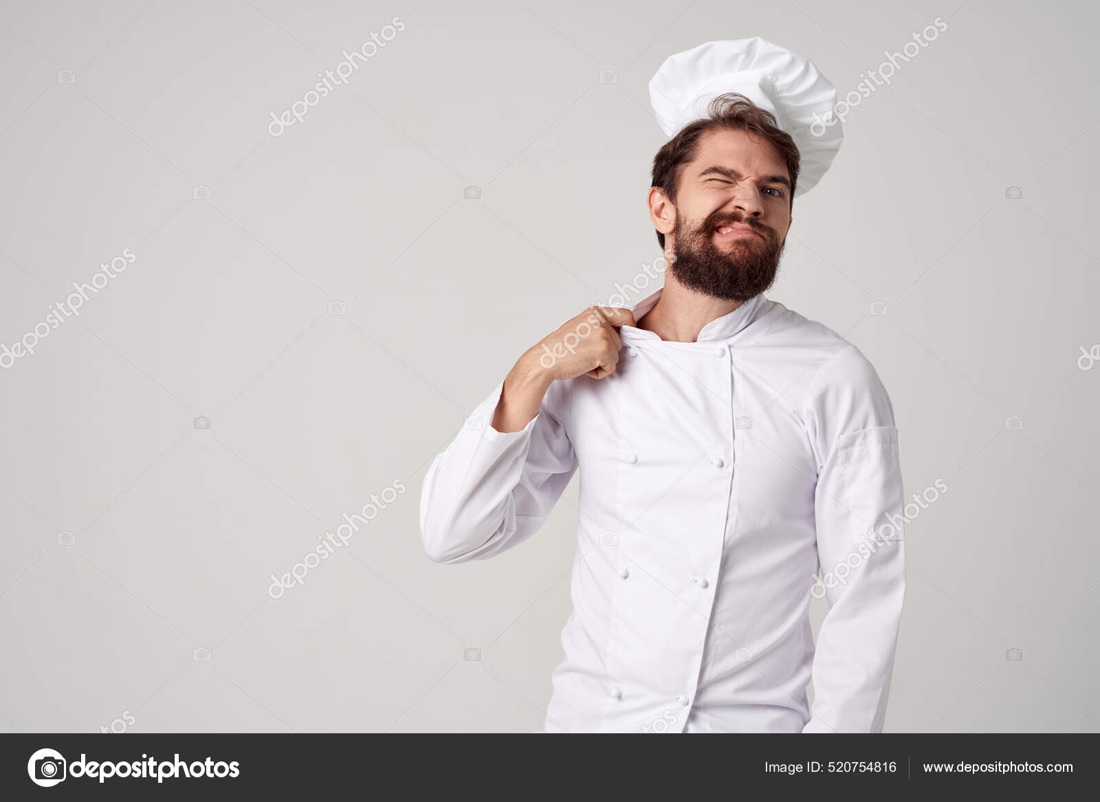 Male cook kitchen Job hand gestures isolated background — Stock Photo ...