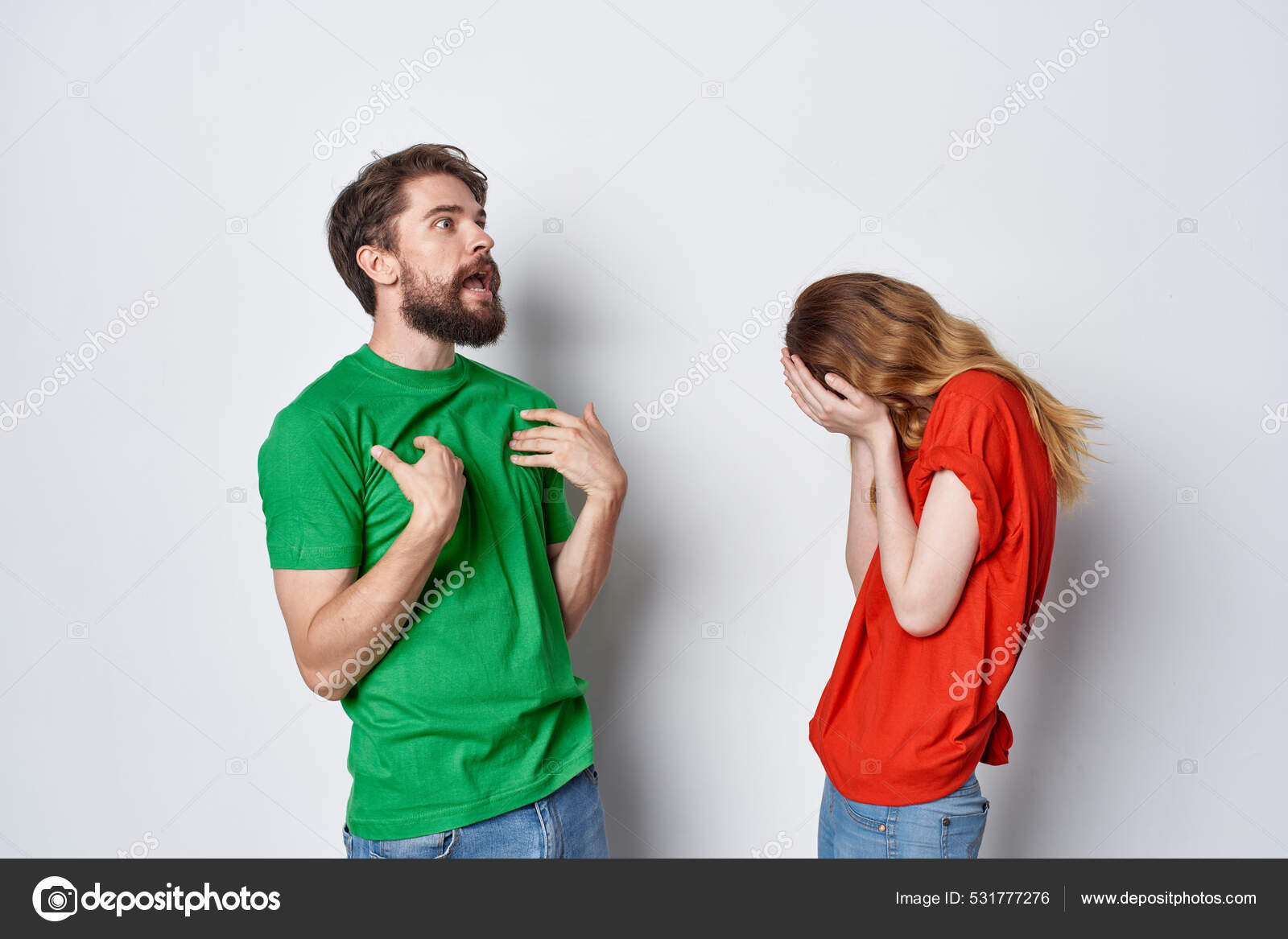 A young couple communication fun together friendship studio lifestyle ...