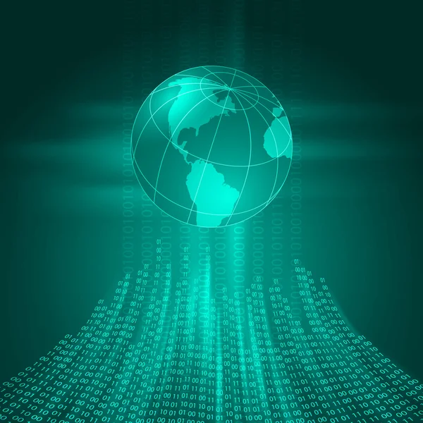 Stream of binary code to globe Stock Vector by ©vadimrysev 43250199