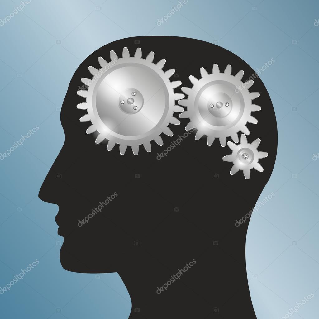Concept background with schematic representation of the human head with ... Concept background with schematic representation of the human head with ...