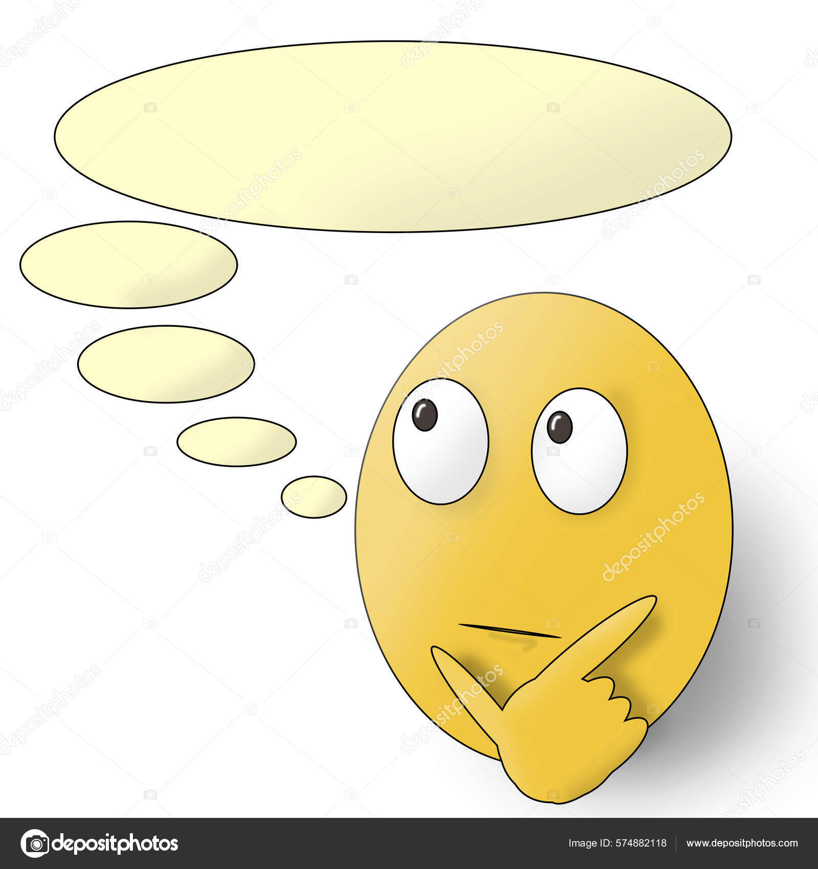Thinking Smiley Face Clip Art Thinking Face (yellow)" Emoji Download
