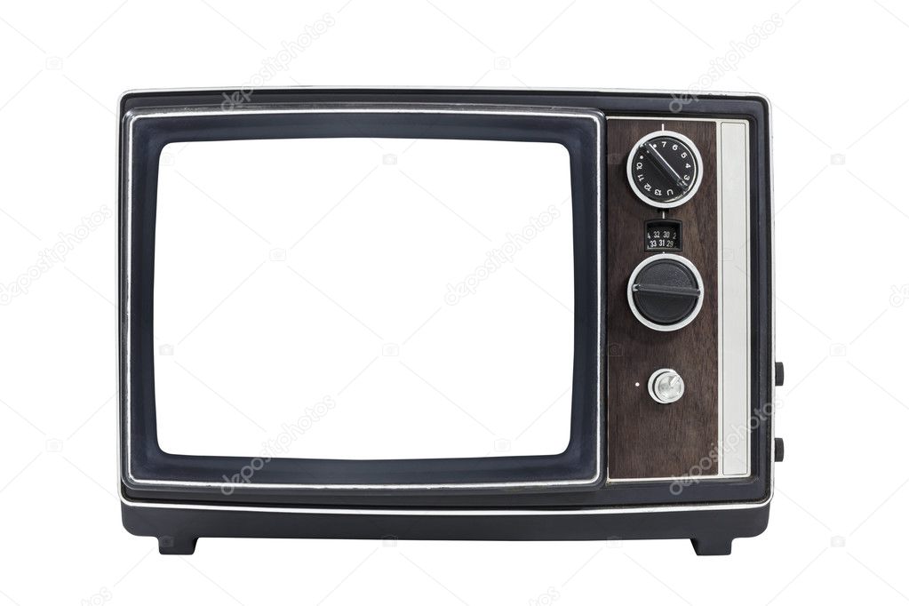Vintage Portable Television with Empty Screen — Stock Photo ...