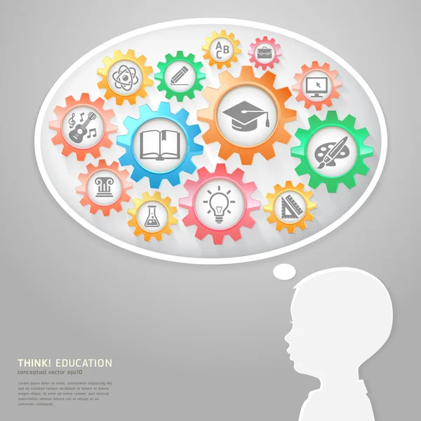 Education Thinking Concept. Children Think with Education icons ⬇ ...