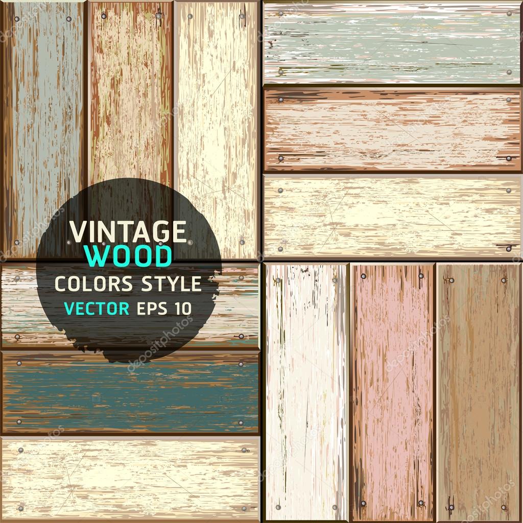 Wooden vintage color texture background. vector illustration. — Stock ...