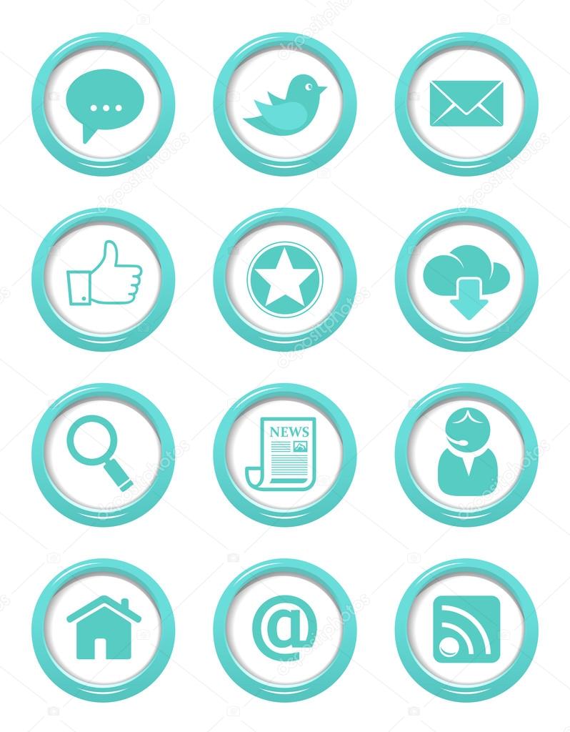 Communication buttons blue set Stock Vector Image by ©Teneresa #19001411