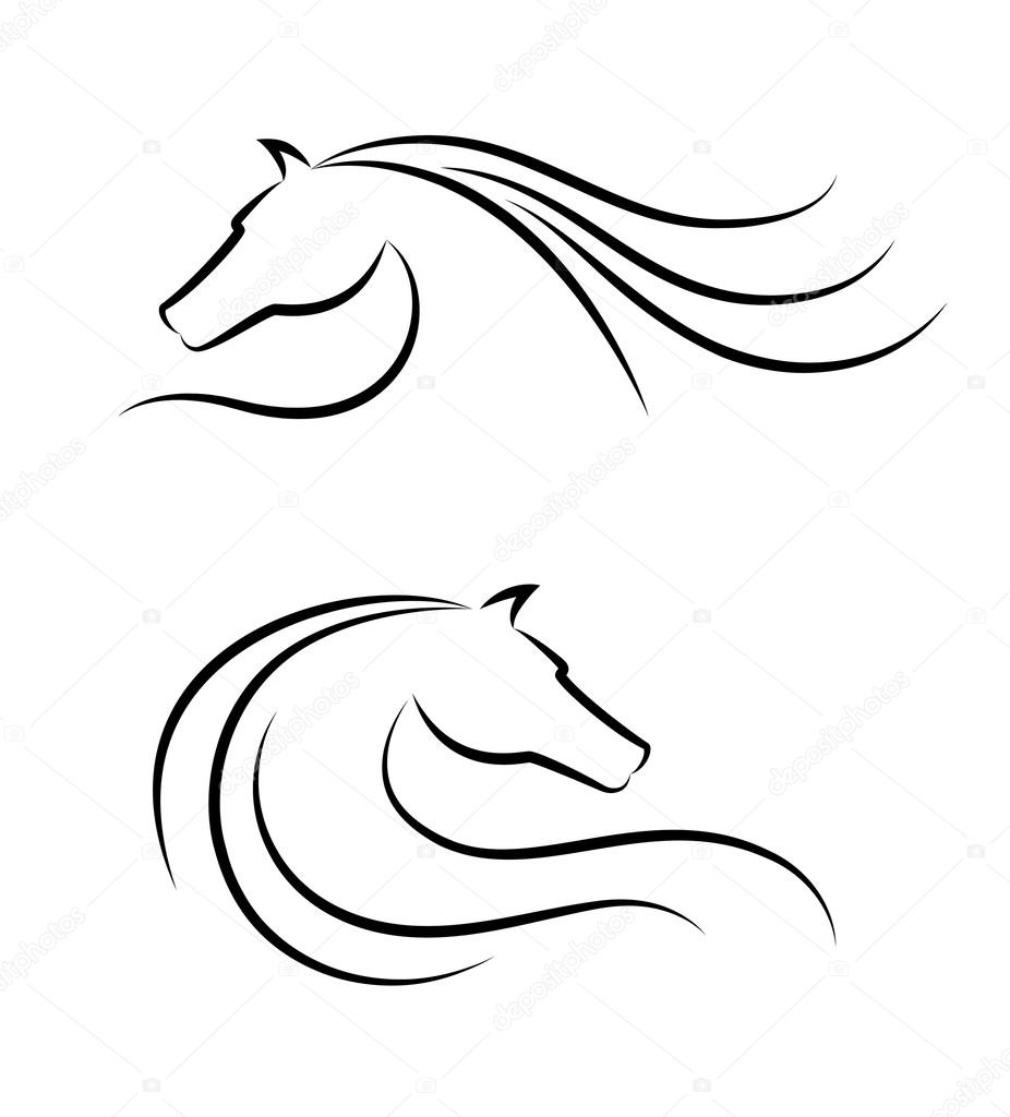 Simple Horse Head Outline