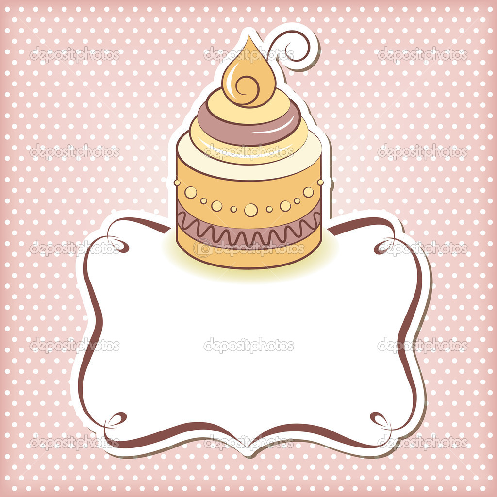 Cute cupcake frame Stock Illustration by ©Teneresa #31142365