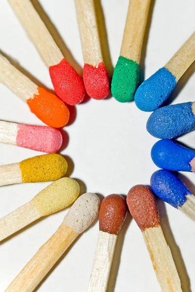 Colorful matches forming circle - Stock Image - Everypixel