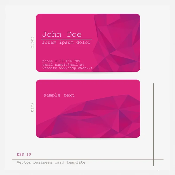 Multicolour Business Card Template Polygonal Elements Vector Abstract ...
