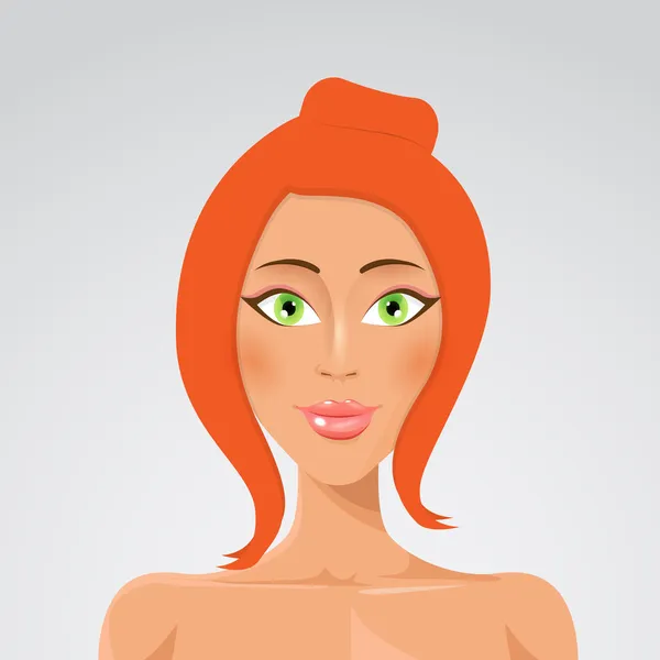 Fresh Beautiful Woman Face Vector Illustration Healthcare Concept
