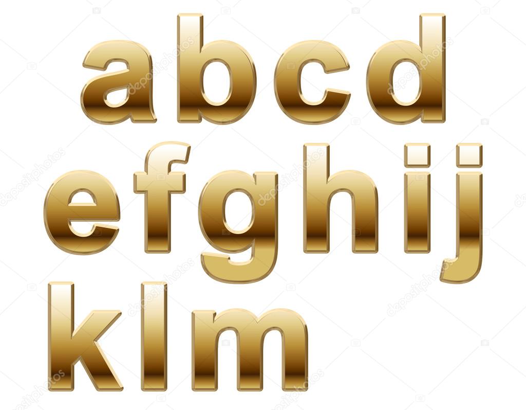 Shiny Gold Letters On White — Stock Photo © jimiking #37985781