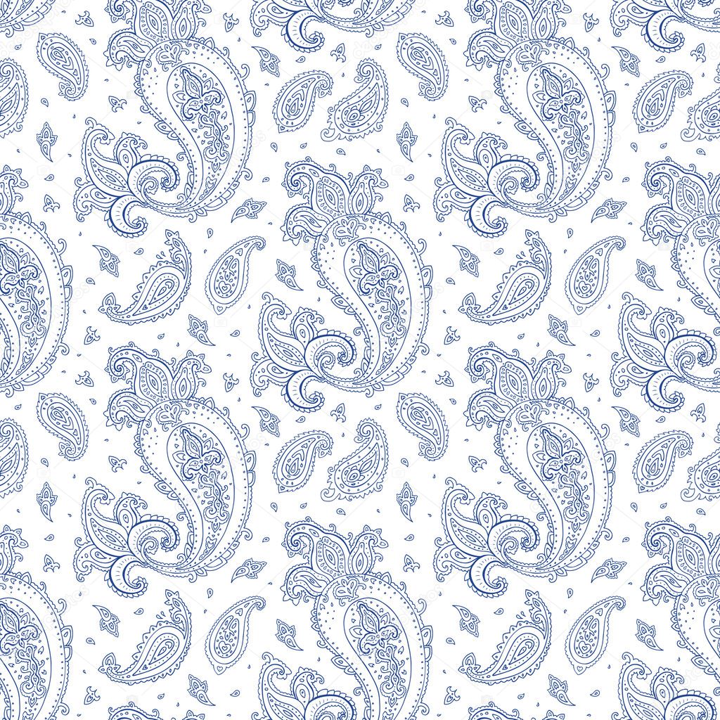 White Paisley Background