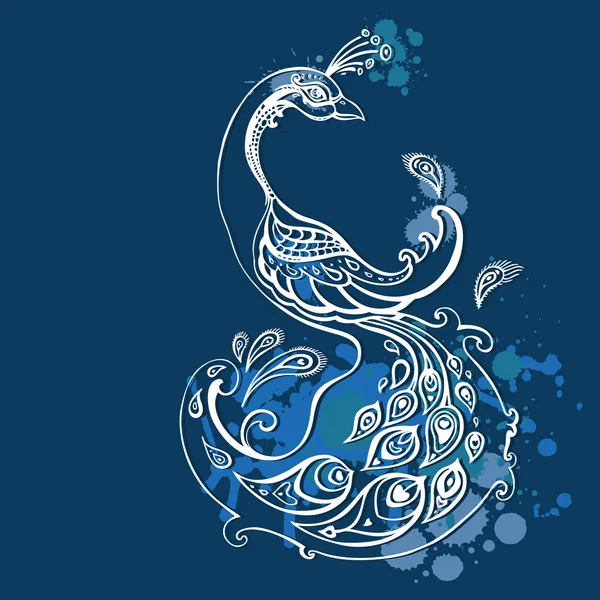 Illustration With Stylized Ornamental Peacock — Stock Vector © Annykos