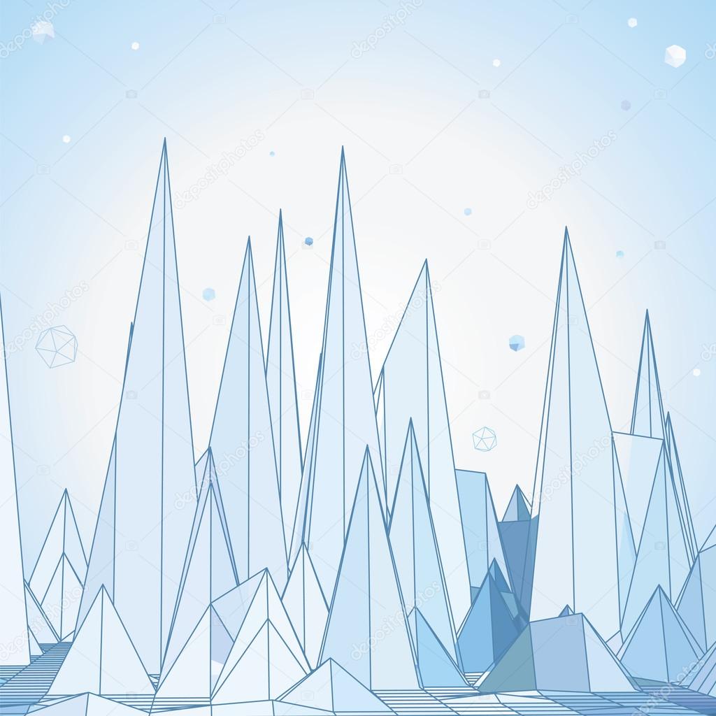 Mountains. Vector 3D concept illustration. Stock Vector Image by ...