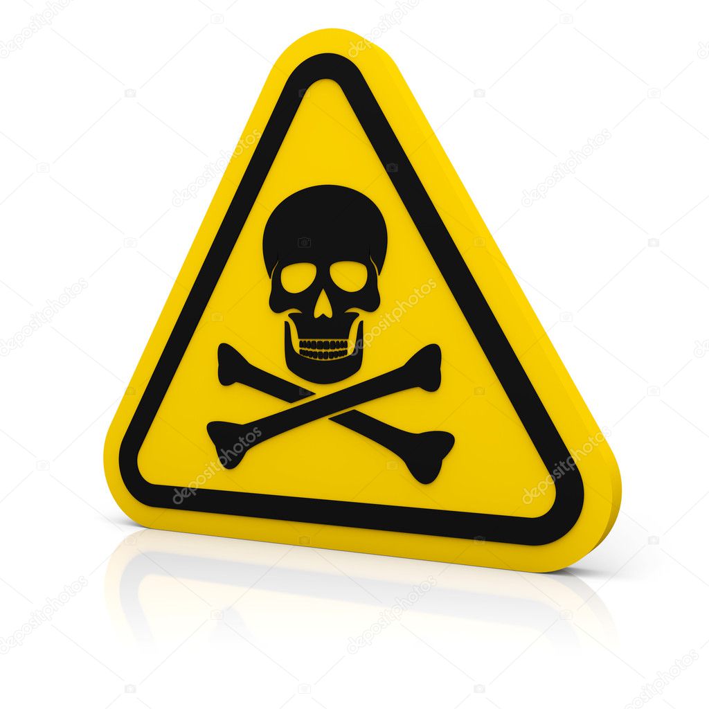Yellow triangle warning deadly sign — Stock Photo © madgooch #16244747
