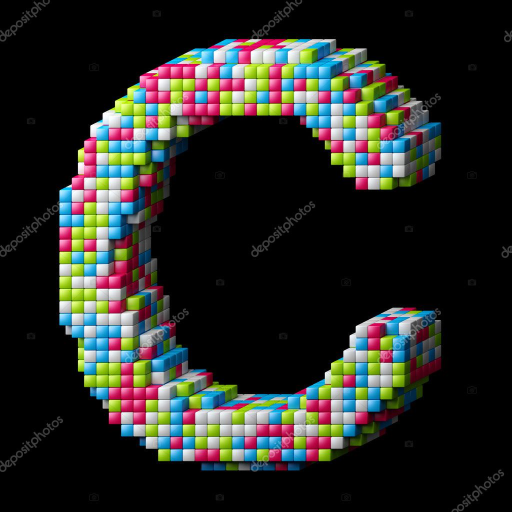 3d pixelated alphabet letter C — Stock Photo © madgooch #23215540