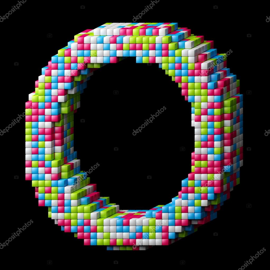 3d pixelated alphabet letter O — Stock Photo © madgooch #23215630