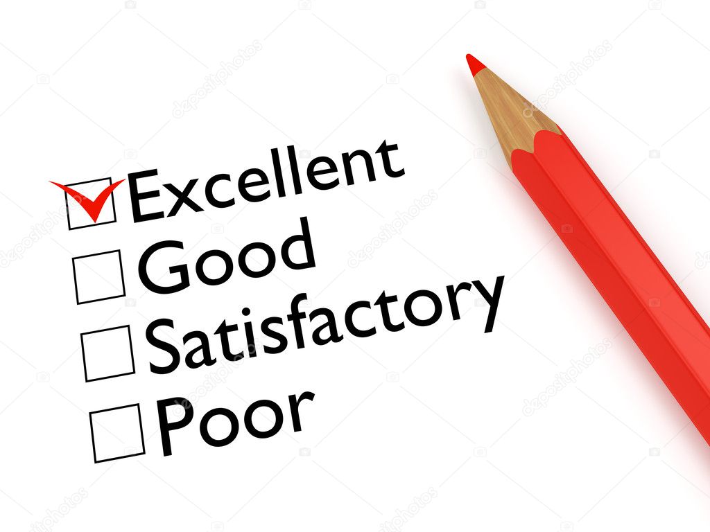 Mark Excellent: evaluation form and pencil Stock Photo by ©madgooch ...