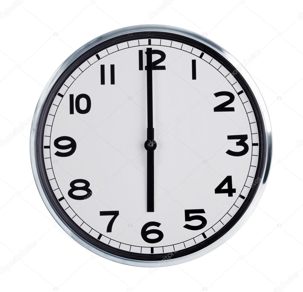 Šest hodin na velké nástěnné hodiny — Stock Fotografie © Dimedrol68 ...