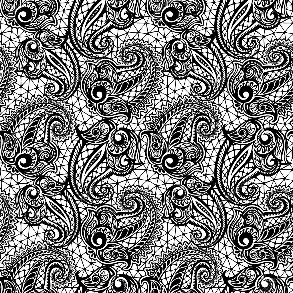 Paisley Seamless Lace Pattern — Stock Vector © Olgalis 28641933