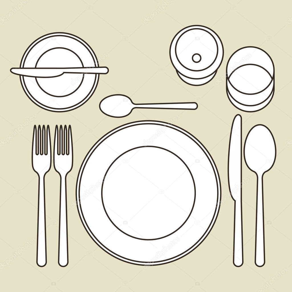 Dinner Table Setting Clipart