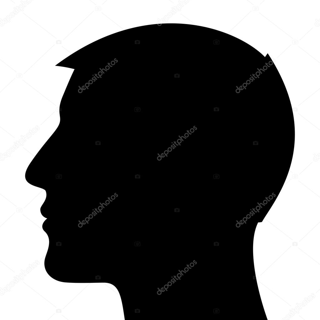 man hoofd silhouet — Stockvector © nikolae #31891031