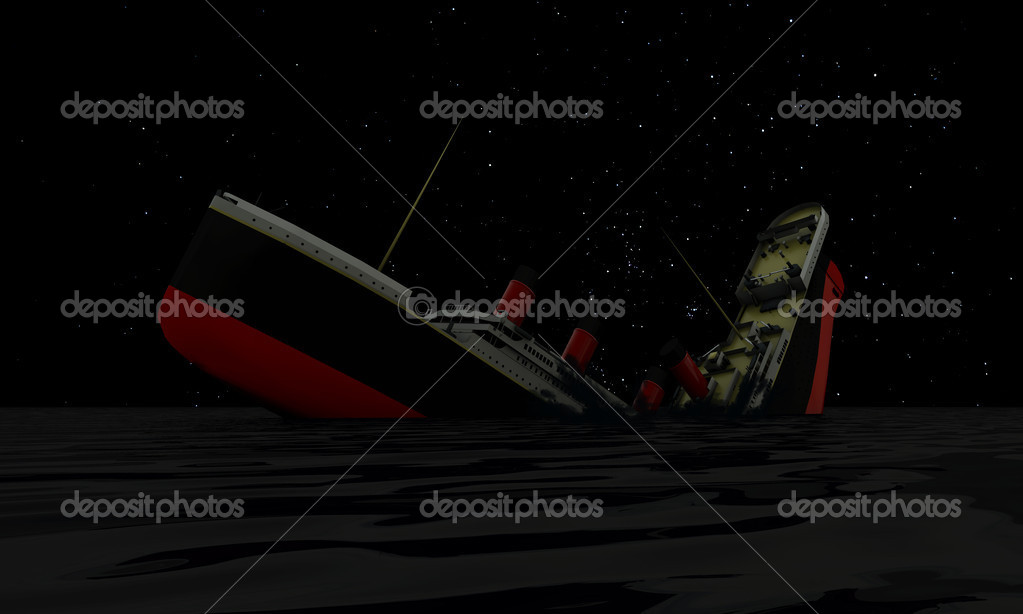 Cruise Ship Sinking At Night