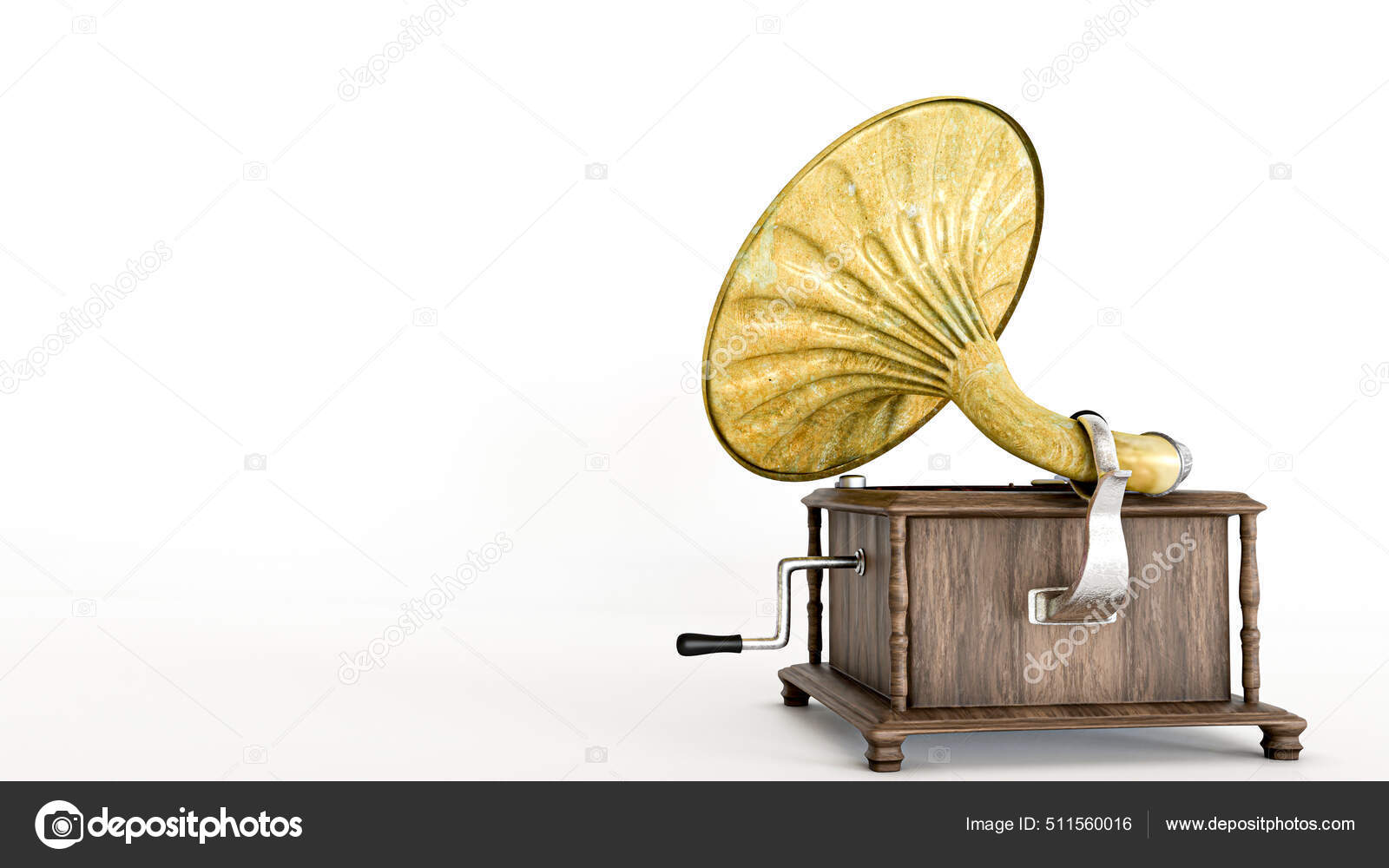 Gramophone Isolated White Background Illustration Stock Photo by ...