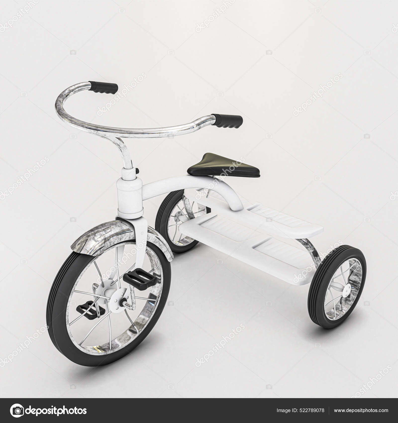 Tricycle Isolated White Background Illustration Stock Photo by ...
