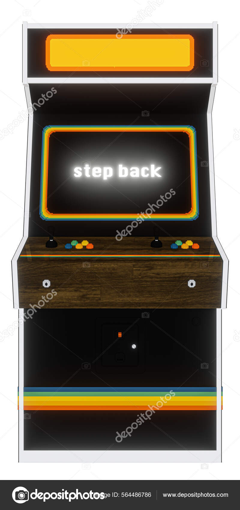 Arcade Cabinet Isolated White Background Illustration Stock Photo by ...