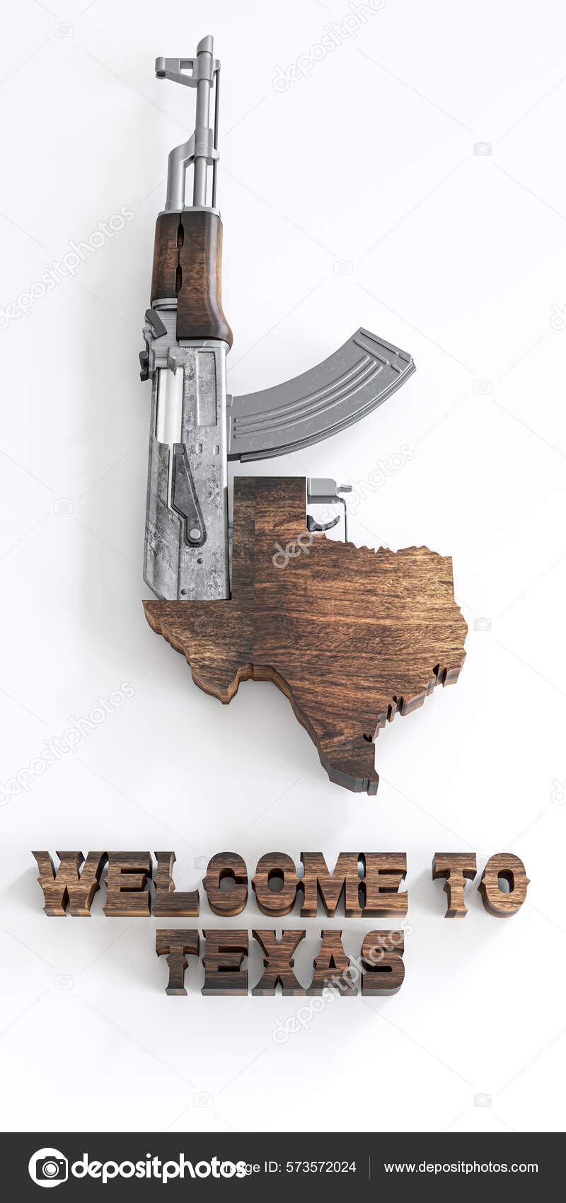 Texas Riffle Isolated White Background Illustration Stock Photo by ...