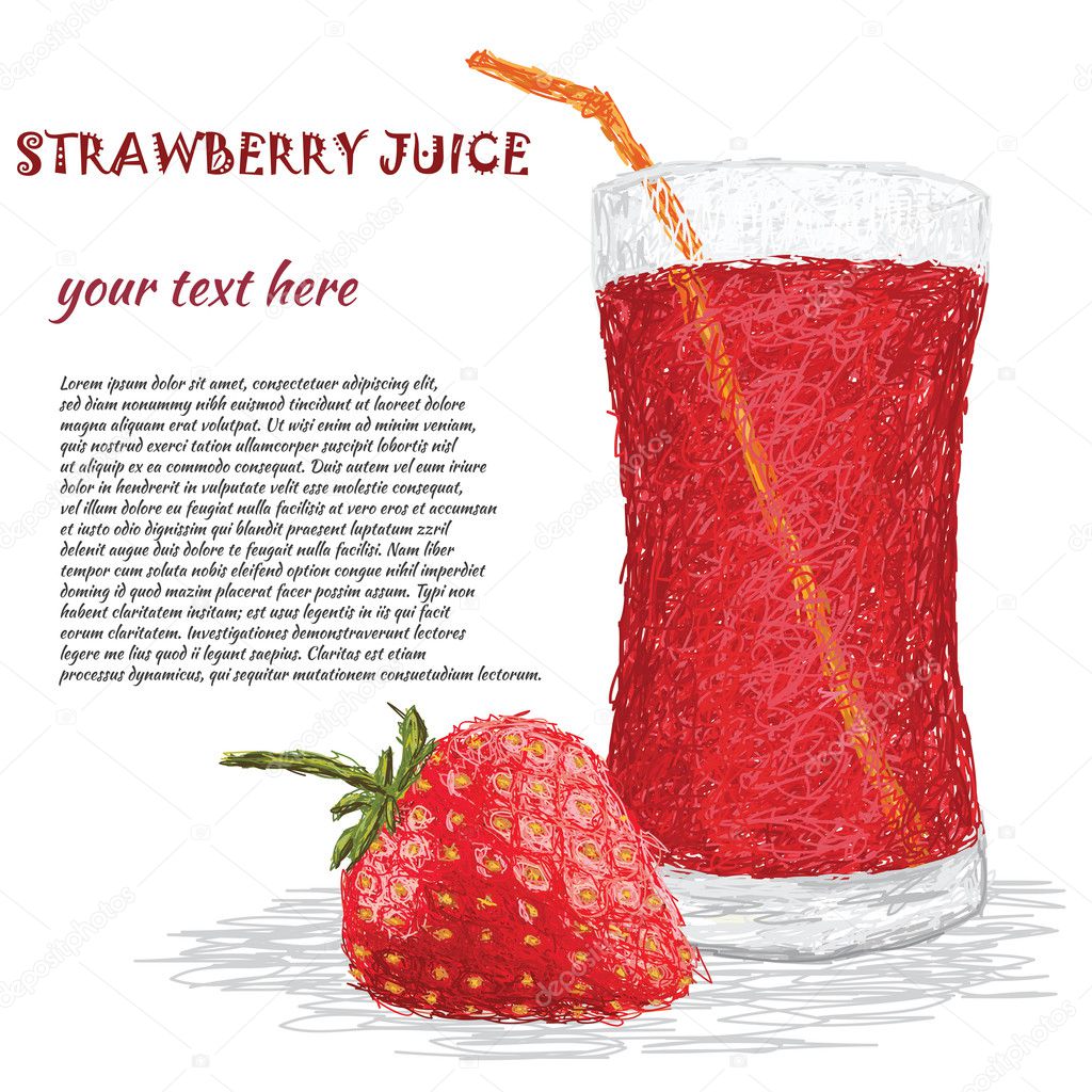 Strawberry juice — Stock Vector © jomaplaon #12097331