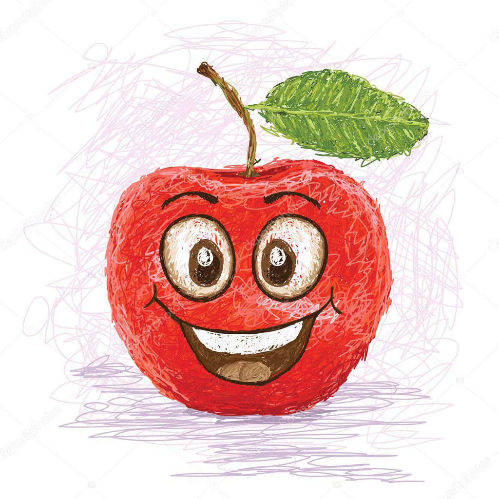 Happy red apple Stock Vector Image by ©jomaplaon #26430829