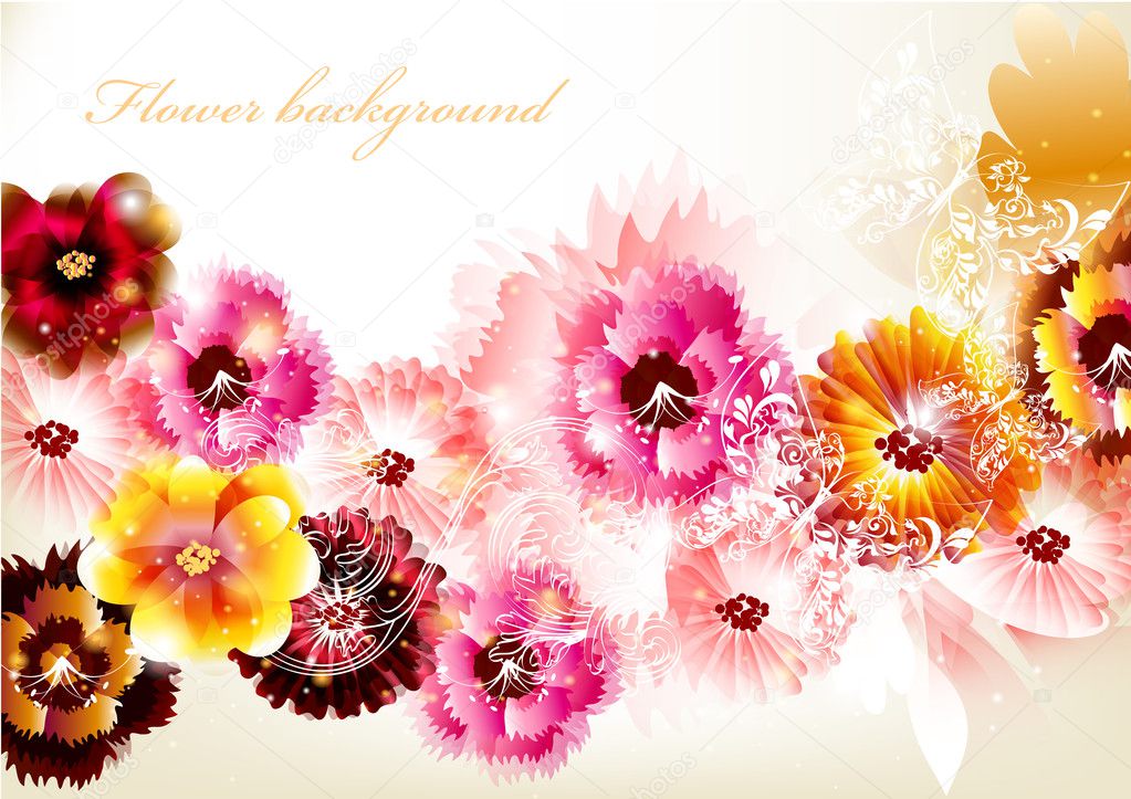 Flower vector background Stock Vector by ©MashaKotscur 14328233
