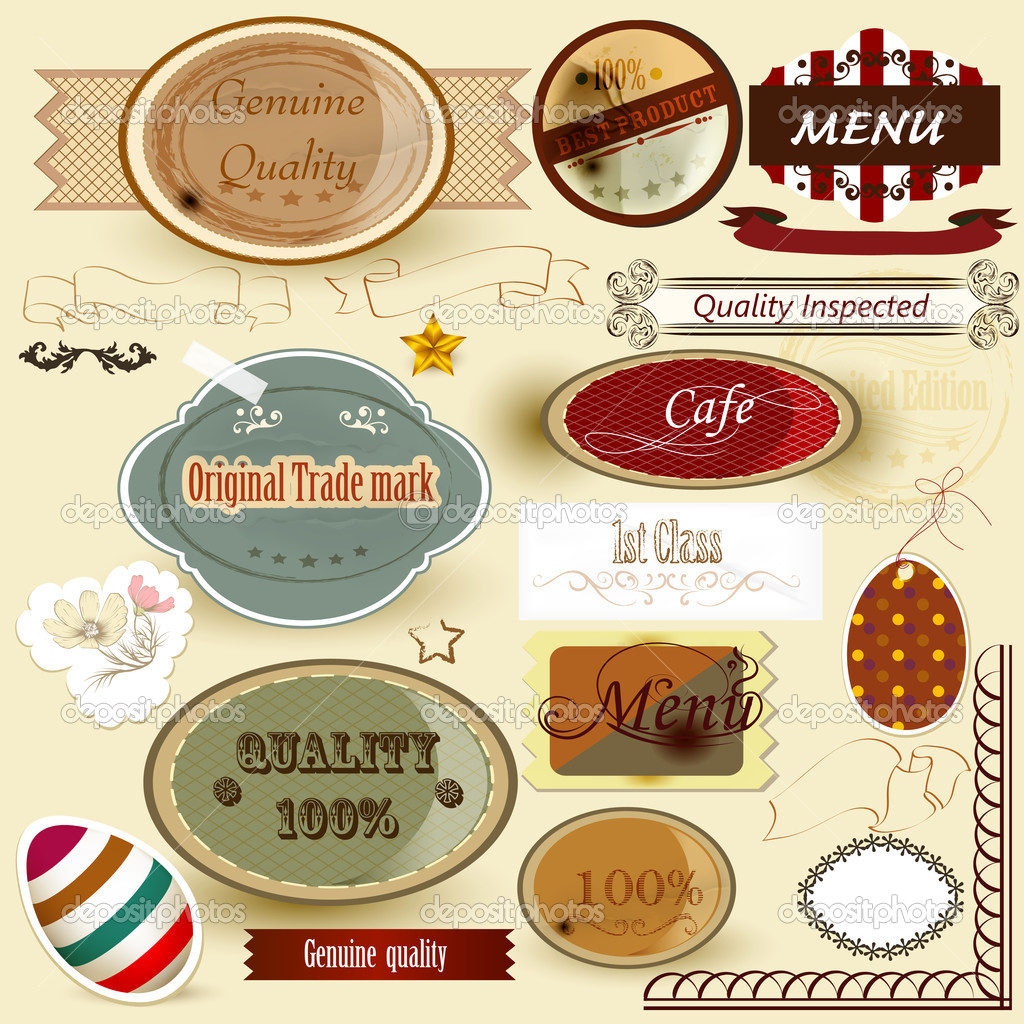 Collection of retro labels for design Stock Vector Image by ...