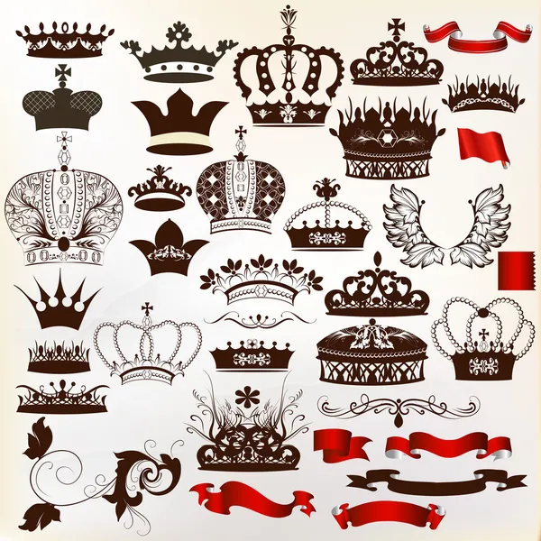 Collection of vector royal crowns for heraldic design Stock Vector by ...