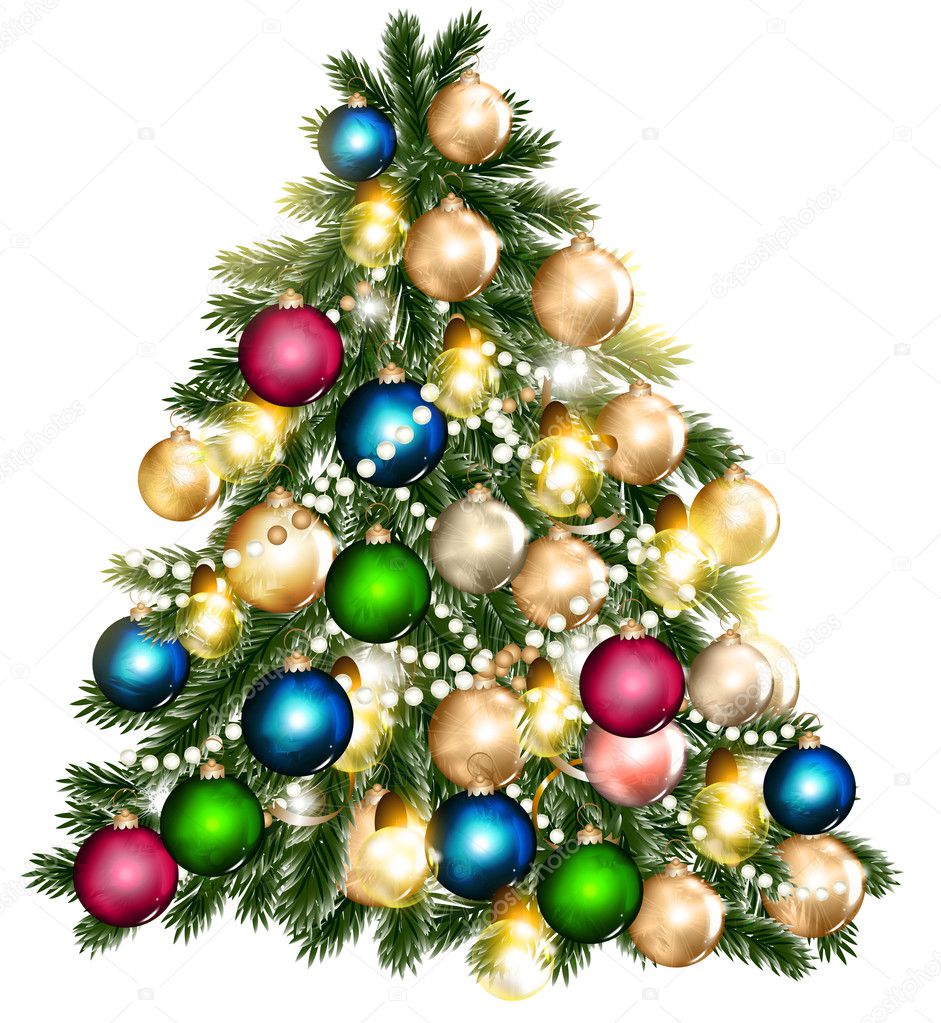 Beautiful vector Christmas tree for design Stock Vector Image by ...