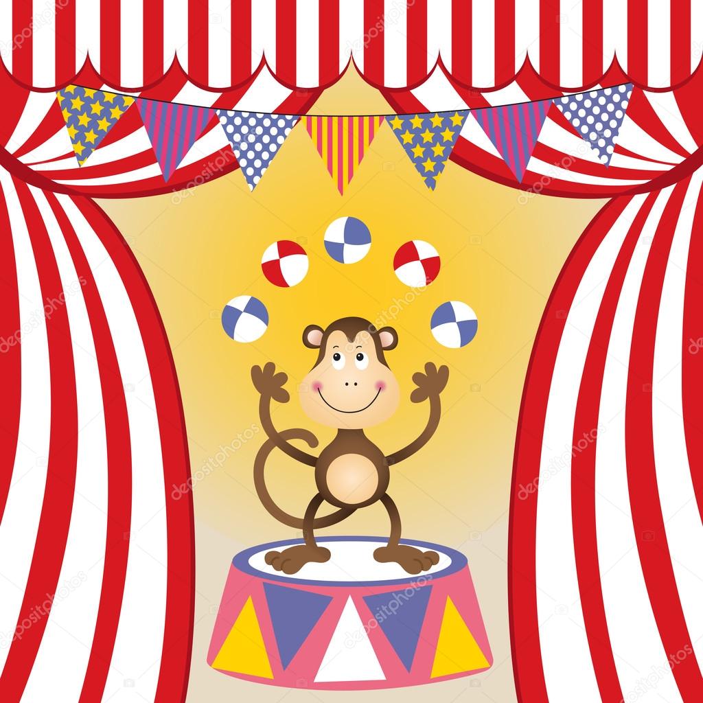 Circus monkey juggling Stock Vector Image by ©socris79 #16875221