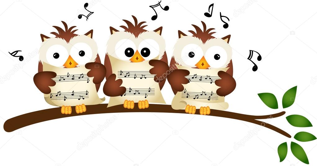 Three Owls Choir Singing Stock Vector Image by ©socris79 #34957197