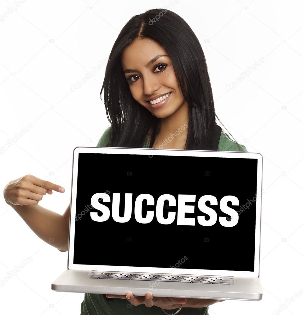Young woman smiling holding laptop Stock Photo by ©AVFC 25579631 Young woman smiling holding laptop Stock Photo by ©AVFC 25579631