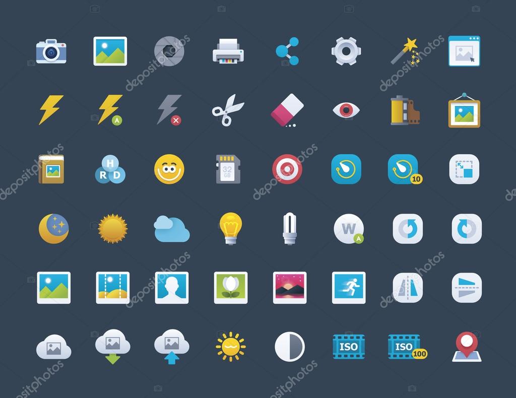 Photo icon set Stock Vector Image by ©tele52 #47080571