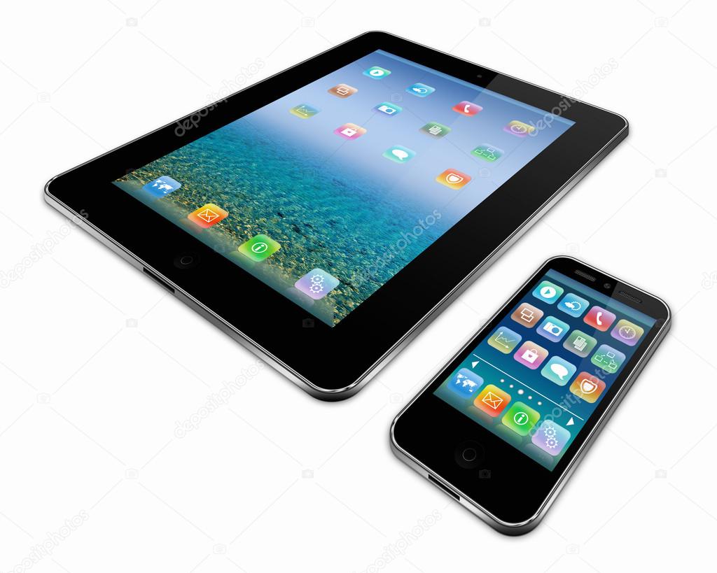 Tablet pc and a mobile phone — Stock Photo © york_76 #12707437