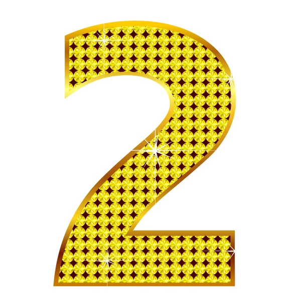 Hand Drawn Golden Vector Number Isolated White Background Stock Vector ...