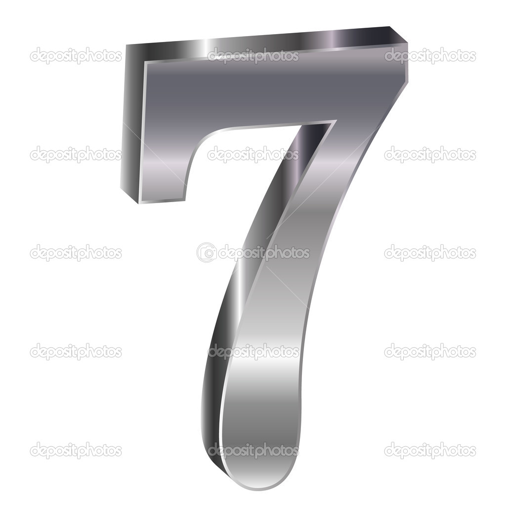 Silver emblem number 7 — Stock Vector © JBOY24 #21284593