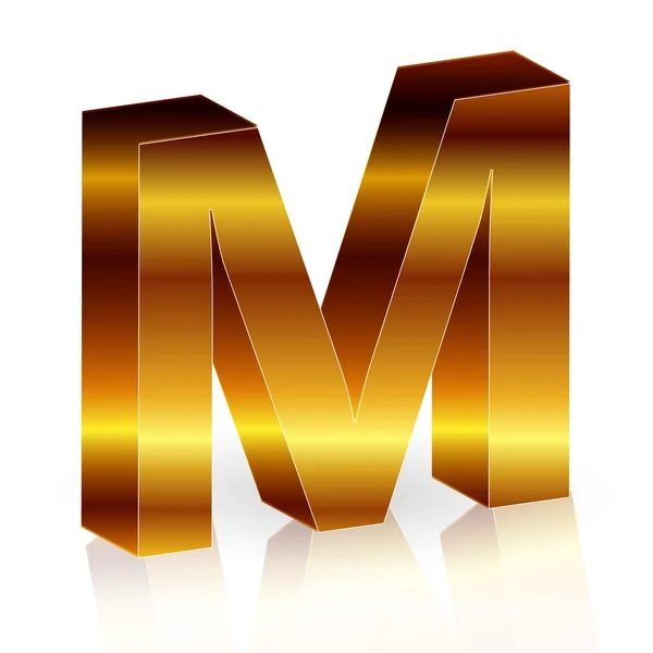 Letra m dorada imágenes de stock de arte vectorial | Depositphotos