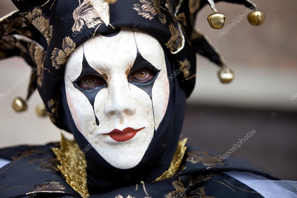 Closeup of a Jester in Venice Italy – Stock Editorial Photo ...