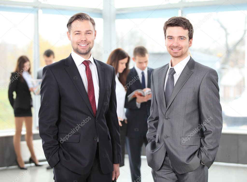 Two business men working together in the office Stock Photo by ©opolja ...