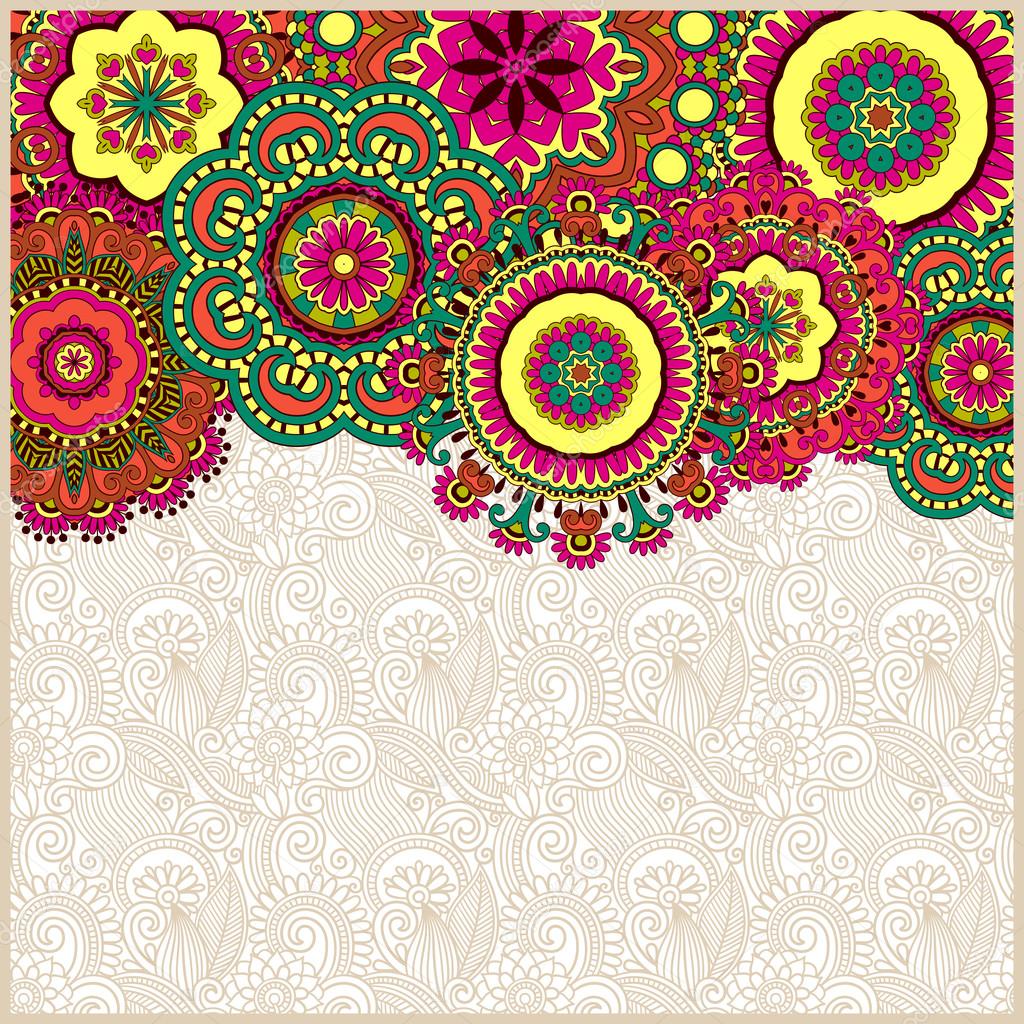 Ornamental floral background with circle flower design Stock Vector by ...